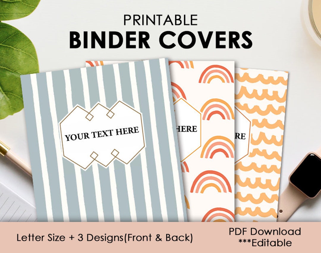 Binder Cover and Spines Printable - Etsy