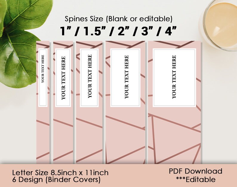 Editable Printable Binder Cover Set - Etsy