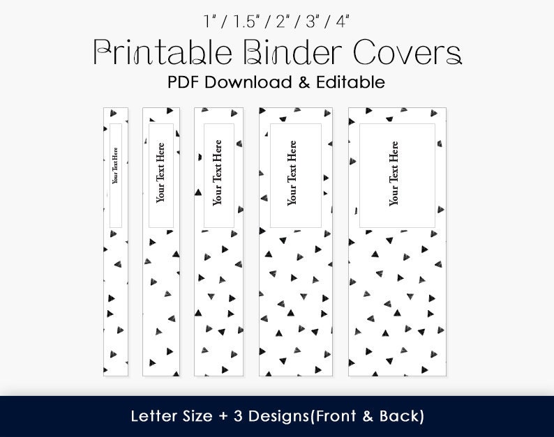 Black and White Printable Binder Cover - Etsy