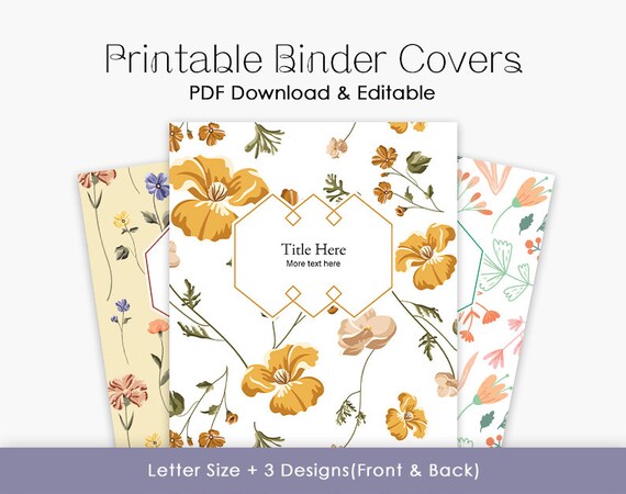 Printable Binder Cover Binder Cover and Spines Printable | Etsy