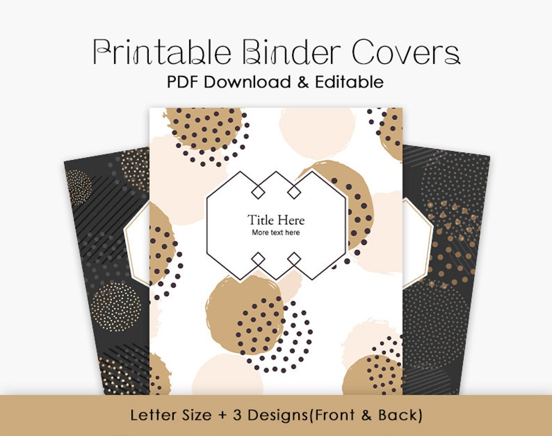 Binder Cover and Spines Printable - Etsy