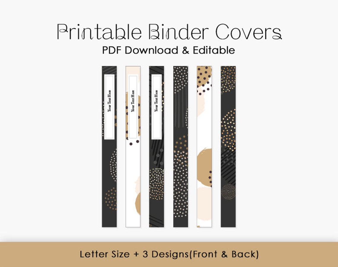 Binder Cover and Spines Printable - Etsy