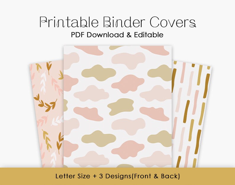 Seamless Printable Editable Binder Covers - Etsy