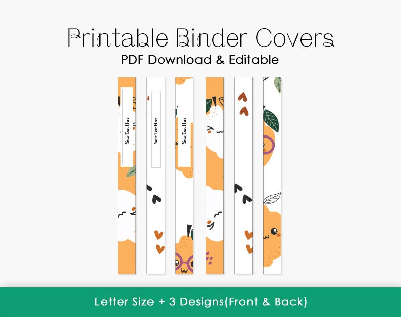 Cute Lemon Printable Binder Covers - Etsy