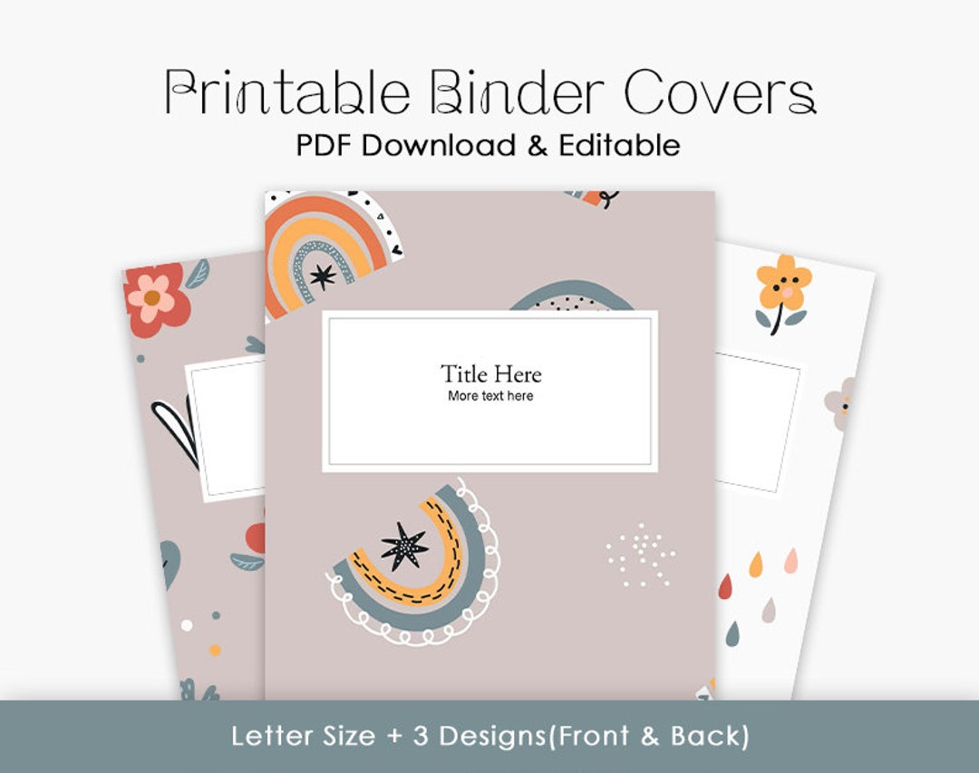 Boho Printable Binder Cover Template: Editable Subject Covers (digital ...