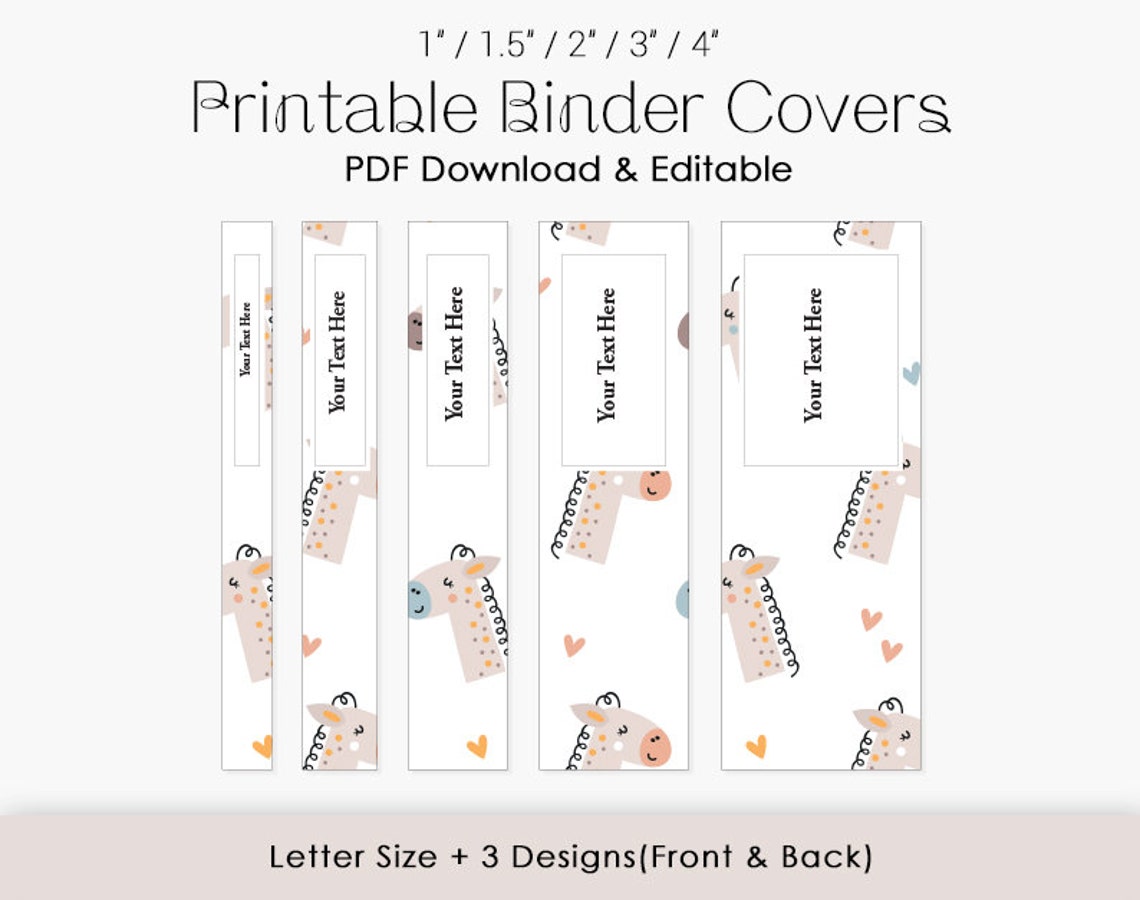 Cute Editable Printable Binder Covers - Etsy