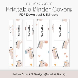 Cute Editable Printable Binder Covers - Etsy