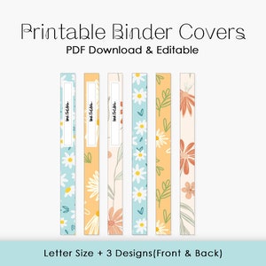 Printable Binder Cover Template | Flora Binder Cover - Etsy