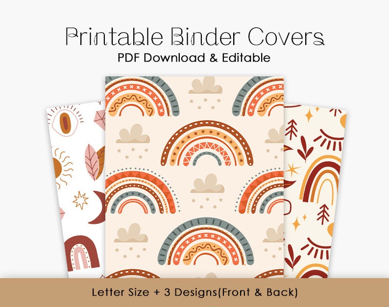 Binder Cover Printable | Instant Download | Subject Cover | Boho Style ...