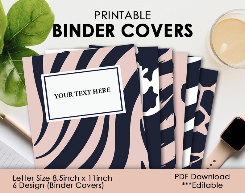 Editable and Printable Binder Cover Set - Etsy