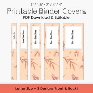 Binder Cover Printable and Spines in Boho Style - Etsy