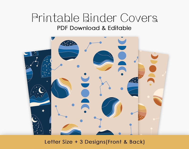 Binder Cover Printable Instant Download Subject Cover Boho Style Cover ...