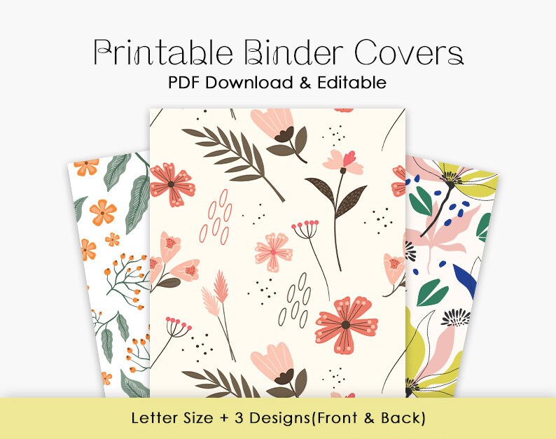 Printable Flora Binder Cover and Spines - Etsy