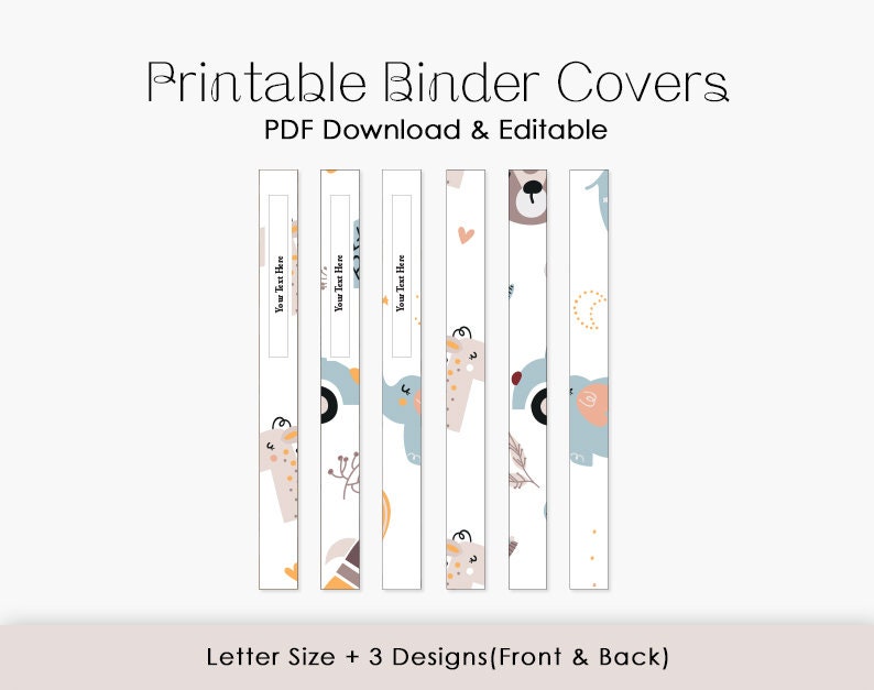 Cute Editable Printable Binder Covers - Etsy