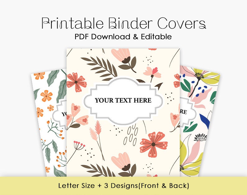 Printable Flora Binder Cover and Spines - Etsy