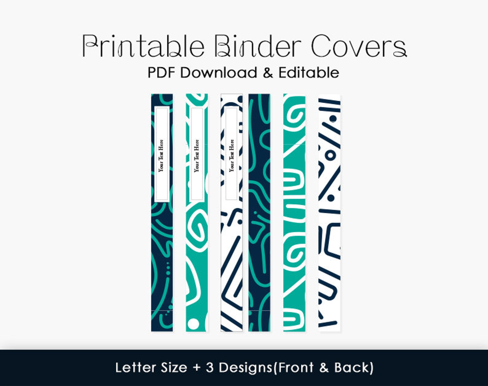 Printable Binder Cover and Spines Template - Etsy