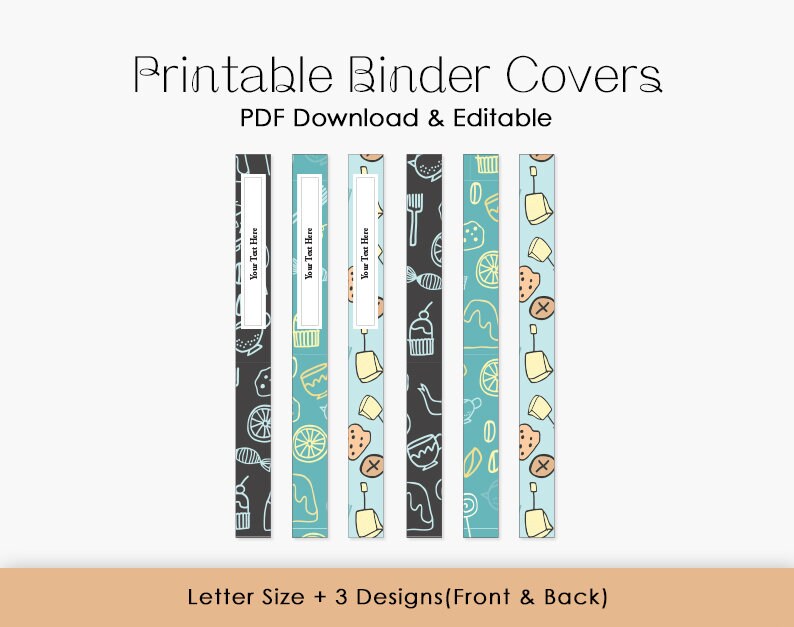 Kitchenware Printable Binder Covers Bakery Binder Covers - Etsy