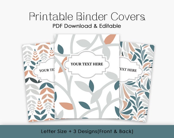 Printable Binder Editable Cover | Etsy