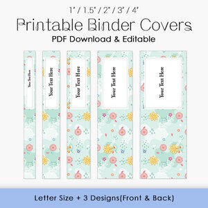 Printable Binder Cover Template | Flora Binder Cover - Etsy