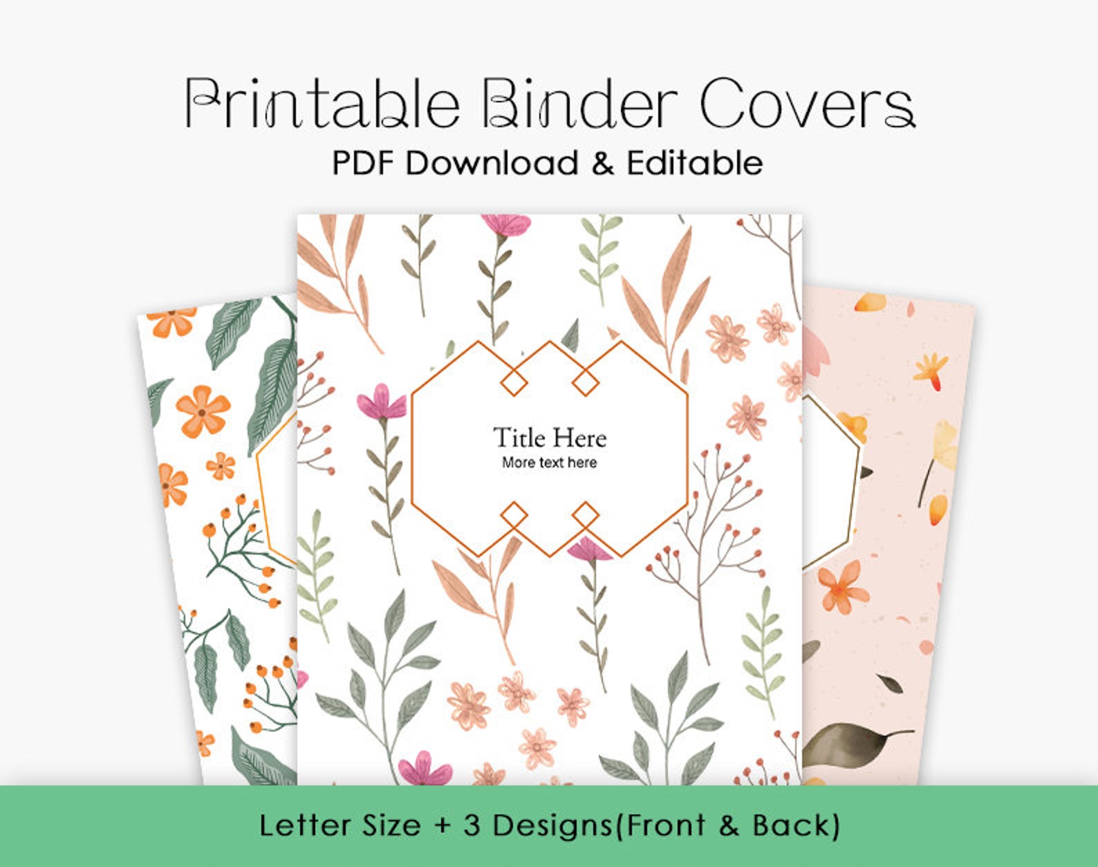 Binder Cover and Spines Printable - Etsy