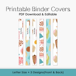 Seashell Printable Binder Covers - Etsy