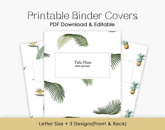 Tropical Summer Printable Binder Covers | Etsy