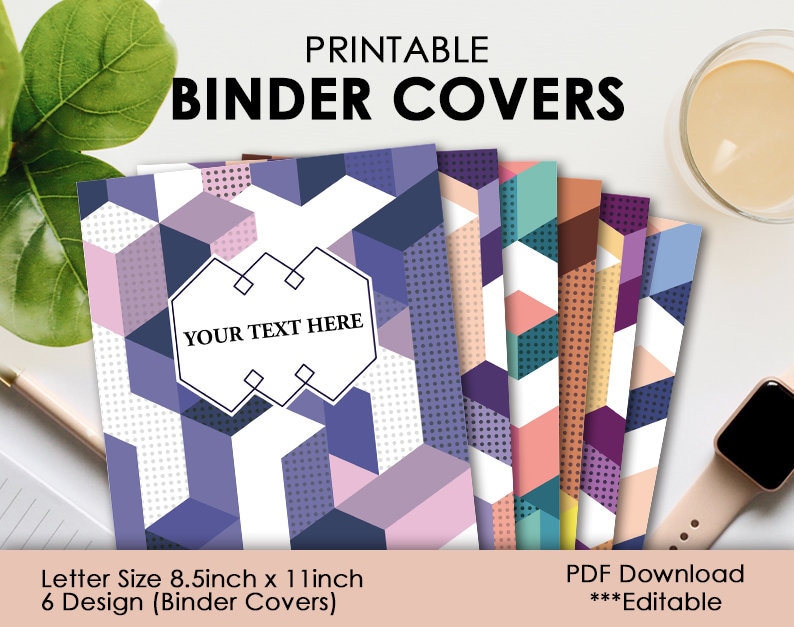 Binder Cover Printable | Instant Download | Subject Cover | Geometric ...