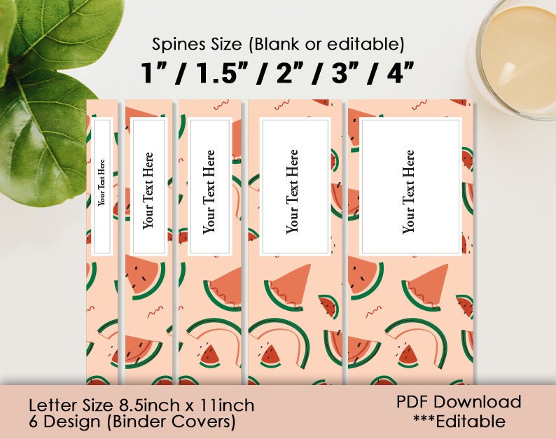 Printable and Editable Binder Cover and Spines - Etsy