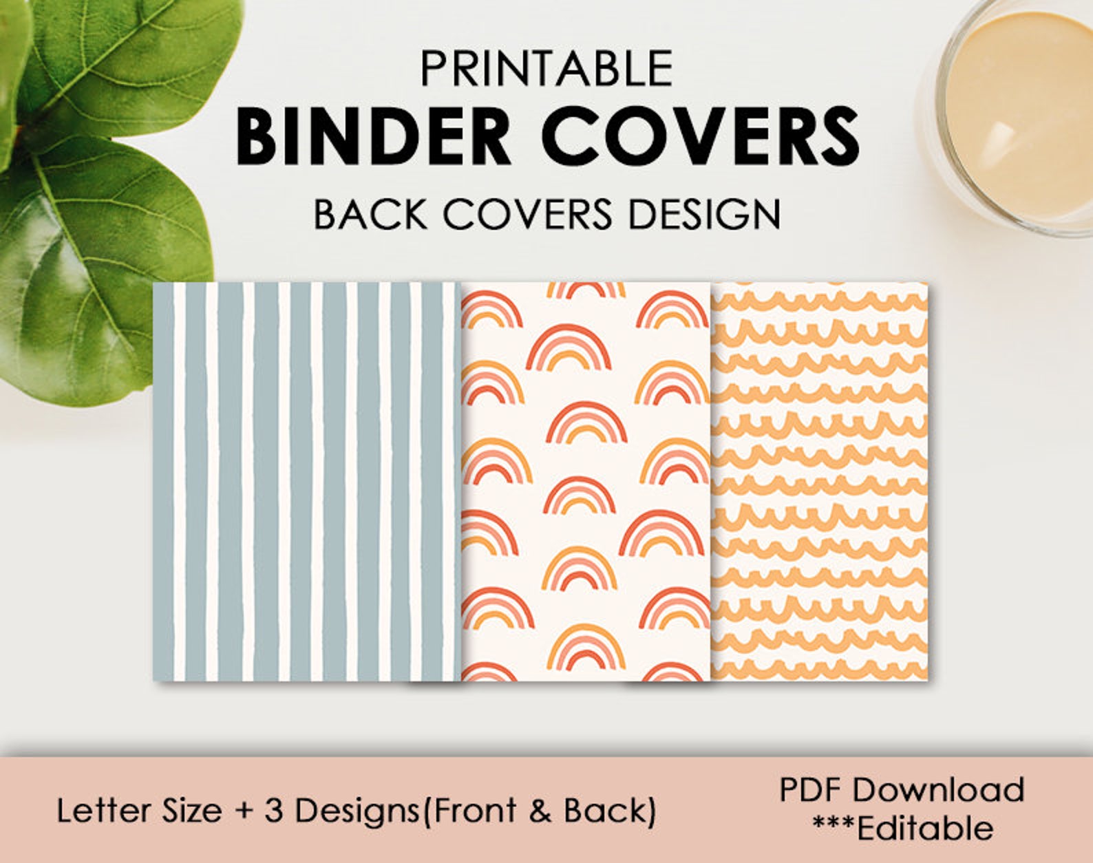 Binder Cover and Spines Printable - Etsy