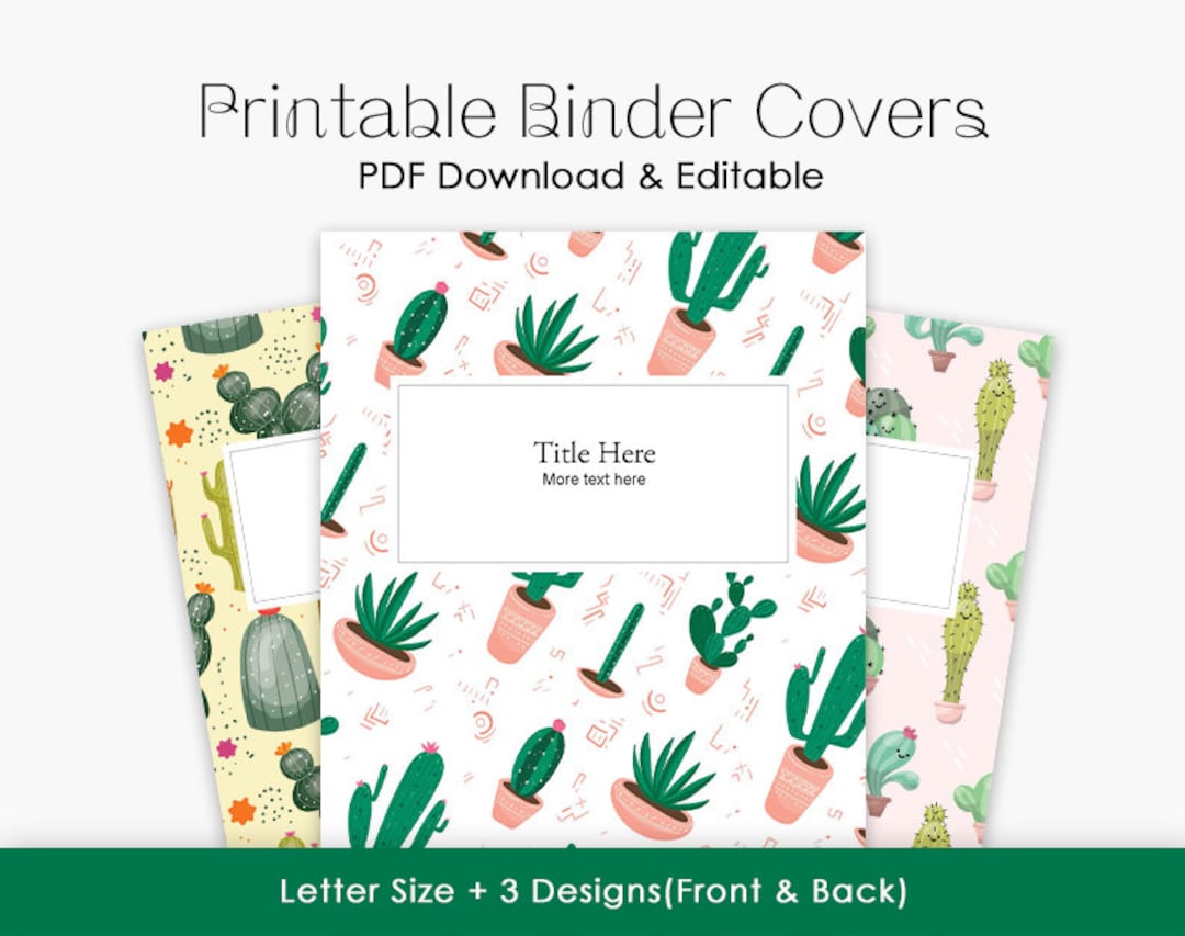 Cactus Printable Binder Covers - Etsy