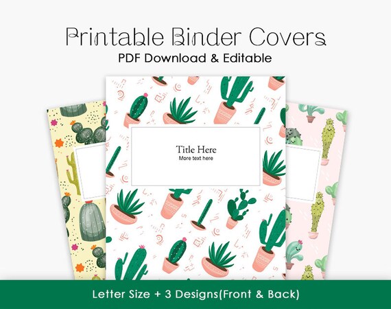 Cactus Printable Binder Covers - Etsy