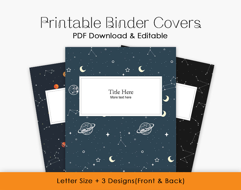 Printable Binder Cover Astronaut Binder Cover Galaxy Binder Cover - Etsy