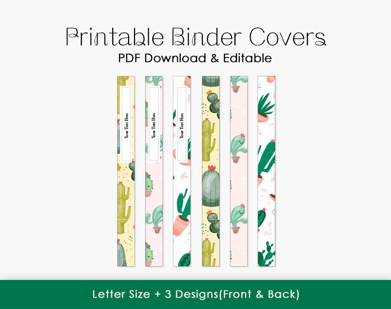 Cactus Printable Binder Covers - Etsy