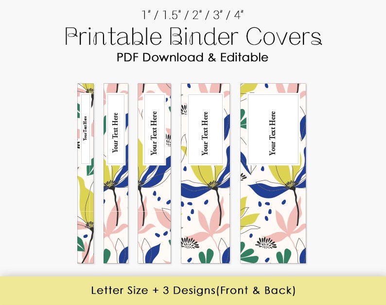Printable Flora Binder Cover and Spines - Etsy