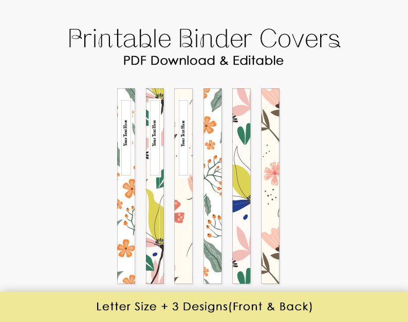 Printable Flora Binder Cover and Spines - Etsy