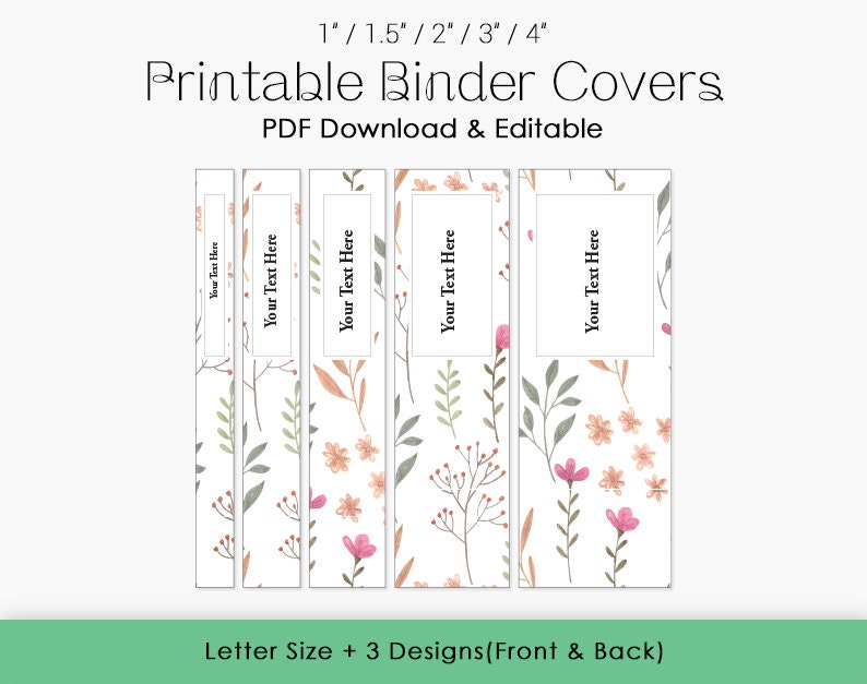 Binder Cover and Spines Printable - Etsy