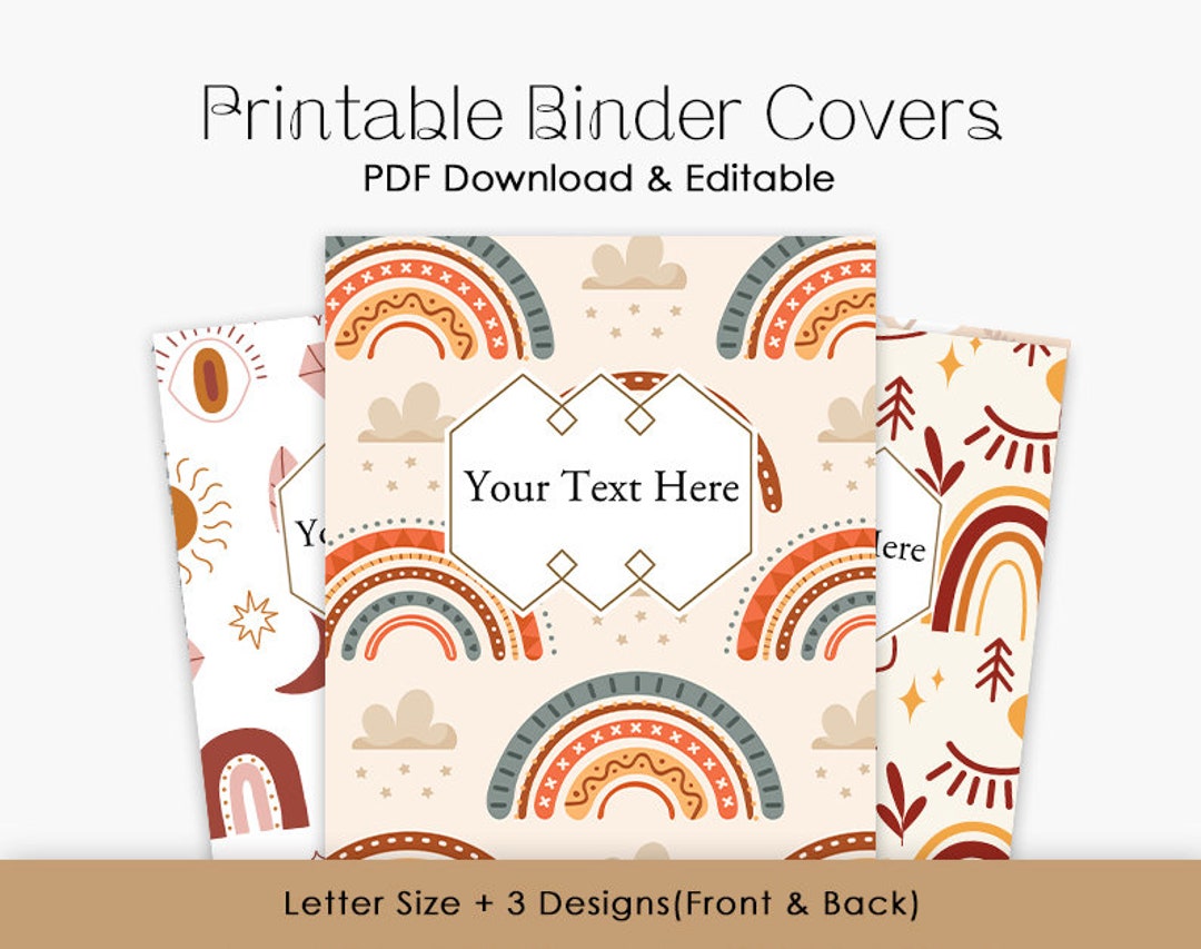 Binder Cover Printable | Instant Download | Subject Cover | Boho Style ...