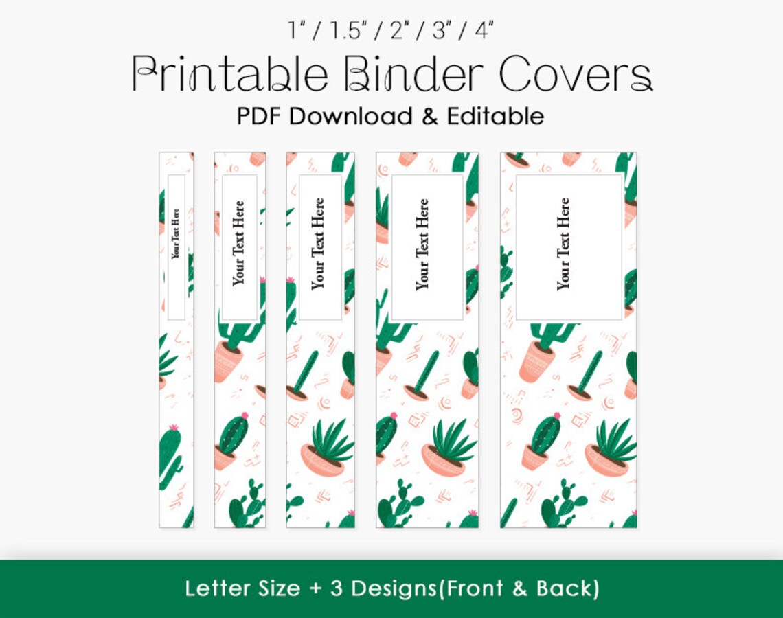 Cactus Printable Binder Covers - Etsy
