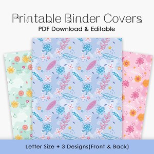 Printable Binder Cover Template | Flora Binder Cover - Etsy
