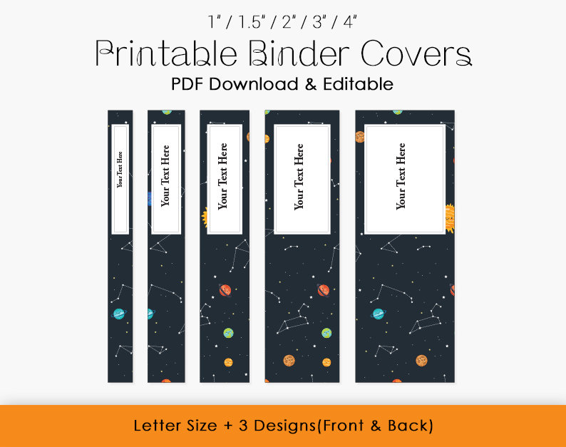 Printable Binder Cover Astronaut Binder Cover Galaxy Binder Cover - Etsy