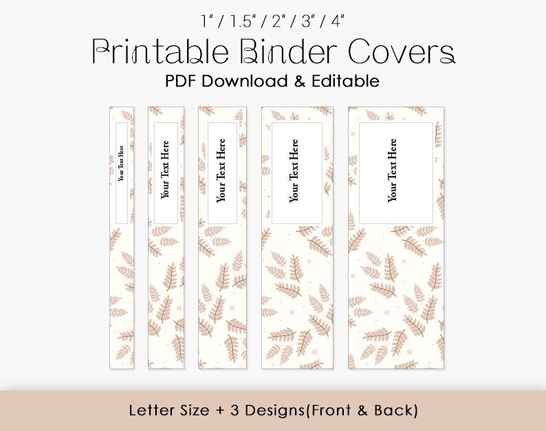 Printable Binder Cover Boho Style Template - Etsy
