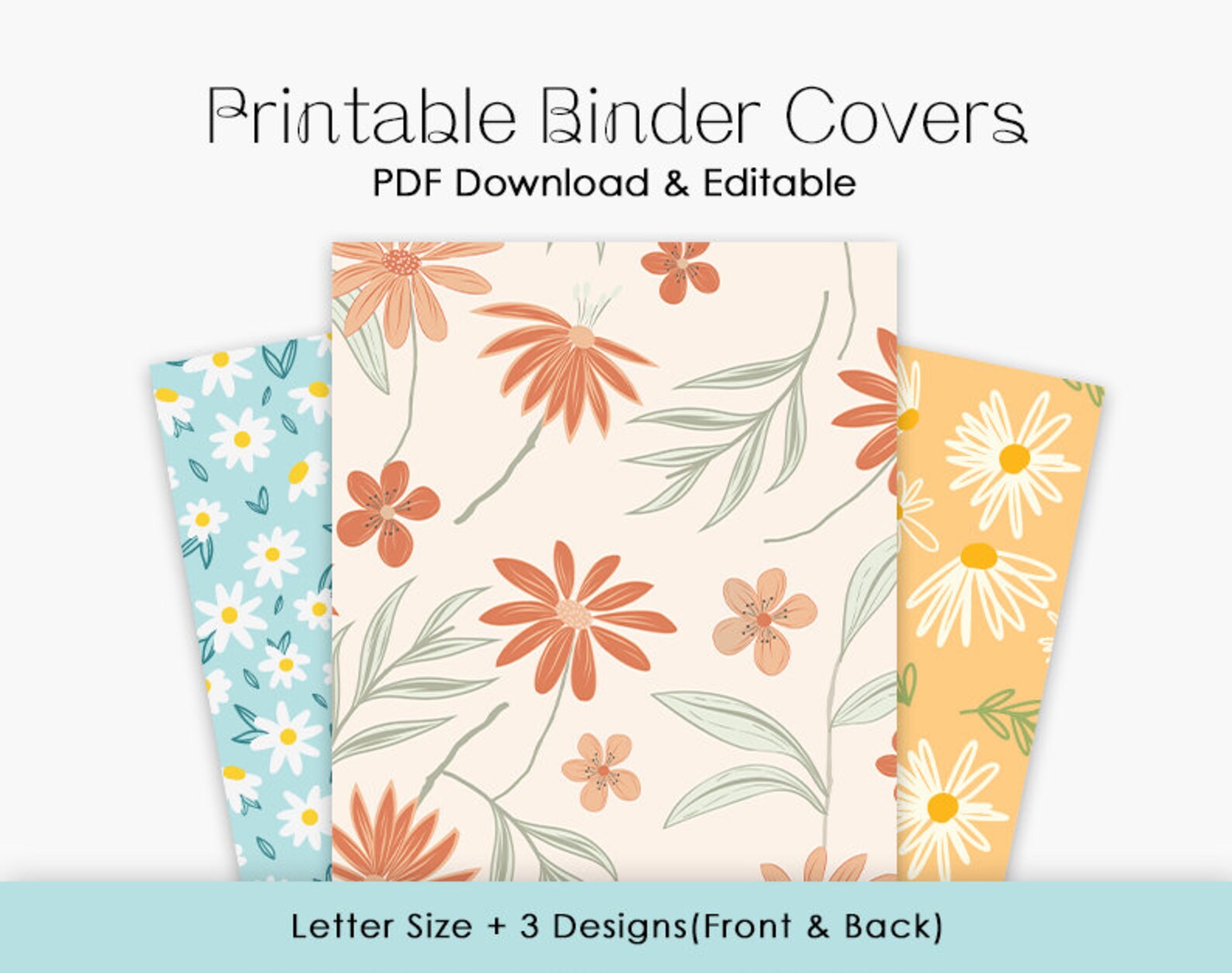 Printable Binder Cover Template | Flora Binder Cover - Etsy