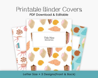 Cute Editable Printable Binder Covers - Etsy