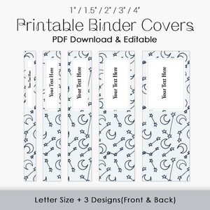 Printable Moon Binder Covers - Etsy