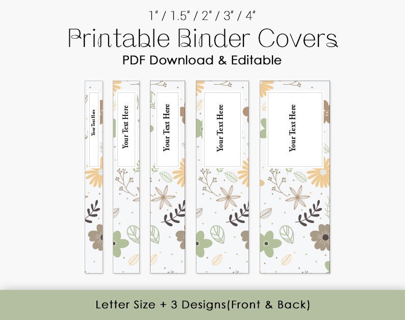 Printable Editable Binder Cover 3 Set - Etsy