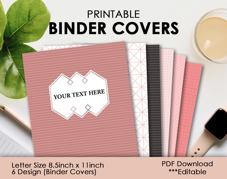Binder Cover Printable Geometric Set - Etsy