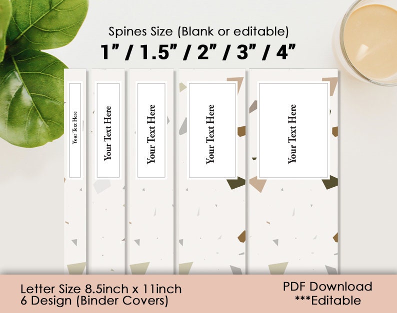 Binder Cover and Spines Printable Template - Etsy