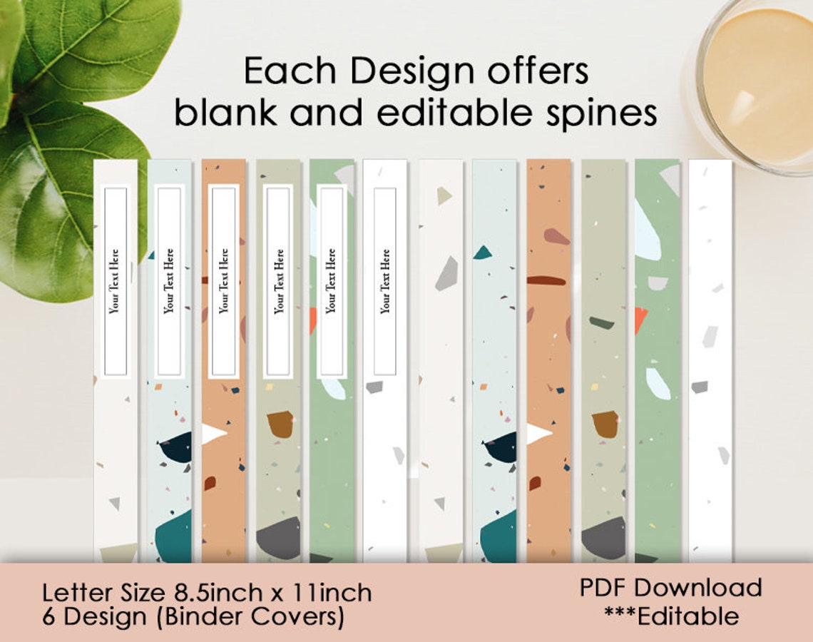 Binder Cover and Spines Printable Template - Etsy
