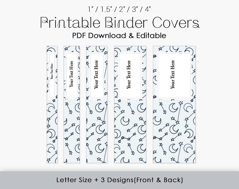 Printable Moon Binder Covers - Etsy