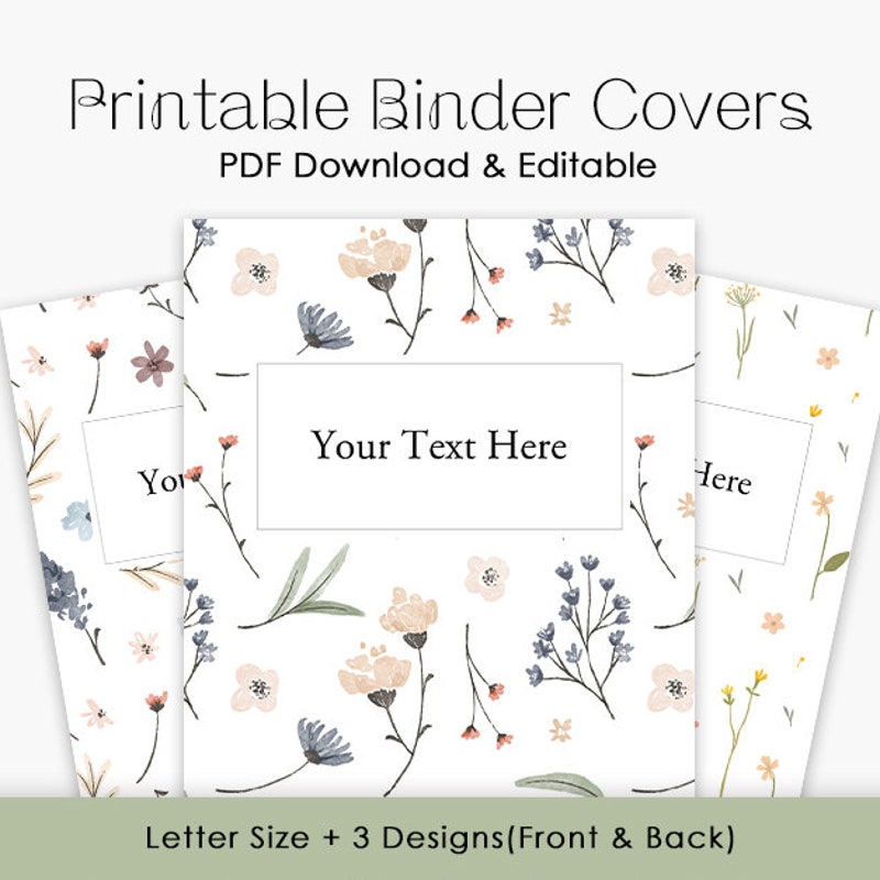 Printable Floral Cover - Etsy